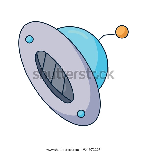 Ufo Cartoon Space Doodle Hand Drawn Stock Vector (Royalty Free ...