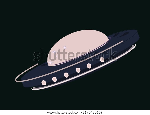 Ufo Cartoon Style Isolated Vector Stock Vector (Royalty Free ...
