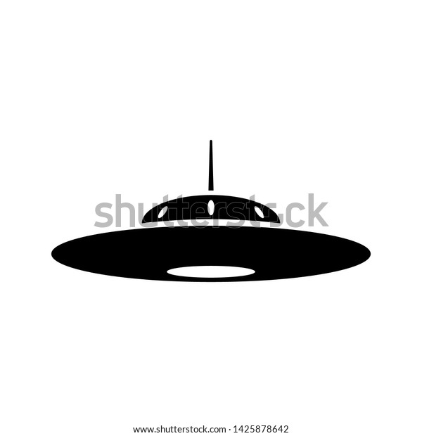 Ufo Icon Black Silhouette Vector Drawing Stock Vector (Royalty Free ...