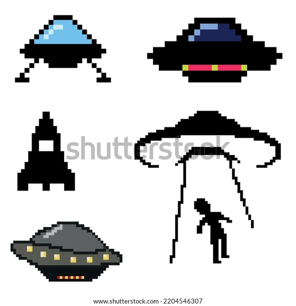 Ufo Icon Colored Pixel Art Vector Stock Vector (Royalty Free ...