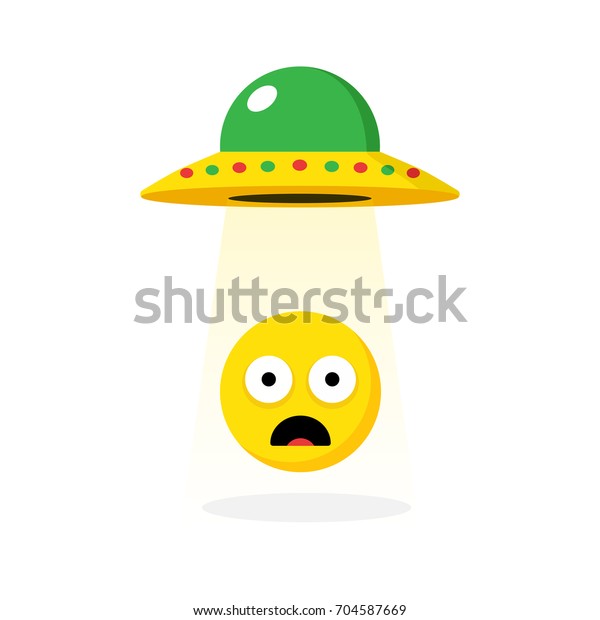 Ufo Kidnapping Yellow Emoticon Isolated Vector Stock Vector (Royalty ...
