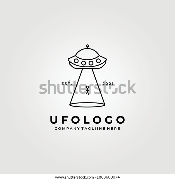 Ufo Line Art Logo Alien Logo Stock Vector (Royalty Free) 1883600074