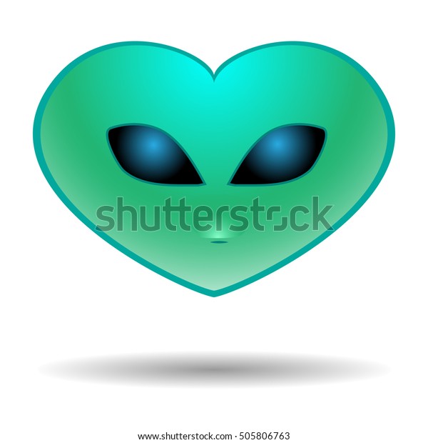 Ufos Alien Halloween Heart Vector Symbol Stock Vector (Royalty Free ...