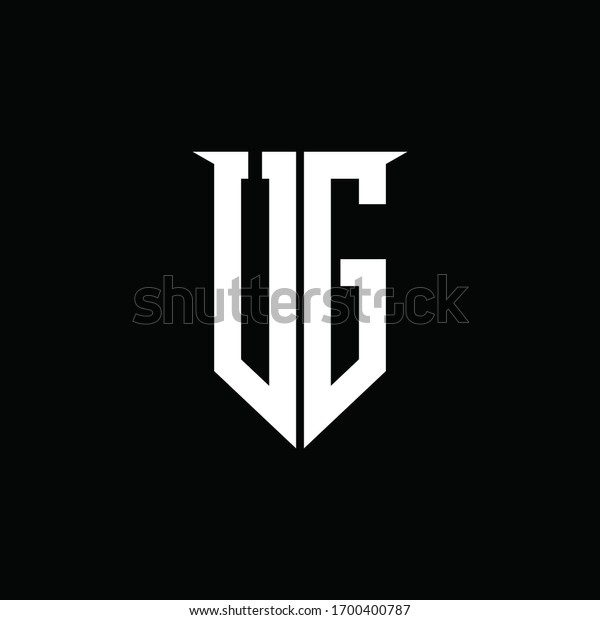 Ug Logo Monogram Emblem Shield Style Stock Vector (Royalty Free ...