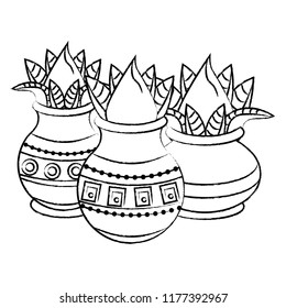 Indian Festival Line Drawing Vector Illustration 库存矢量图（免版税）1919364089 ...