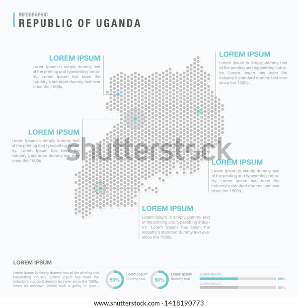 Uganda Map Infographics Abstract Pixelated Dot Stock Vector (Royalty ...
