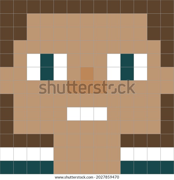 Ugly Pixel Head Young Guy Simple Stock Vector (Royalty Free) 2027859470 ...