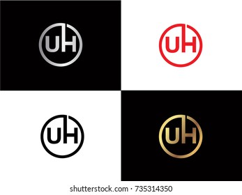 Uh Circle Letter Logo Design Red Stock Vector (Royalty Free) 735314350 ...