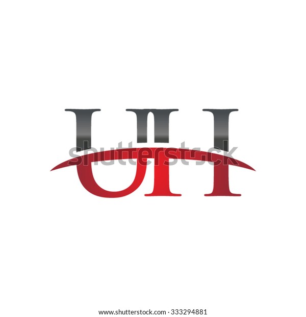 Uh Initial Company Red Swoosh Logo Stock Vector (Royalty Free ...