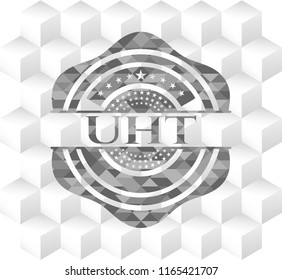Uht Grey Badge Geometric Cube White Stock Vector (Royalty Free ...