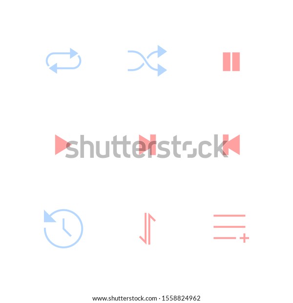 Ui Essential Icon Set Repeat Shuffle Stock Vector (Royalty Free ...