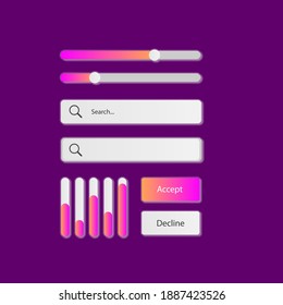 Ui Set Buttons Components Pink Vector Stock Vector (Royalty Free ...