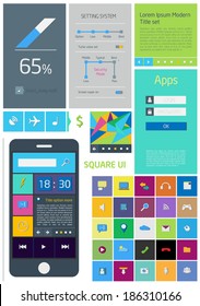 Ui Square Set Icons Style Tablet Stock Vector (Royalty Free) 186310166 ...