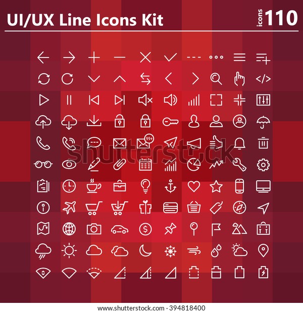 UI and UX big bold line icons kit