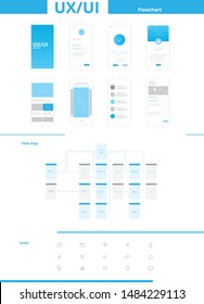 Ui Ux Flowchart Smartphone Icons Vector Stock Vector (Royalty Free ...