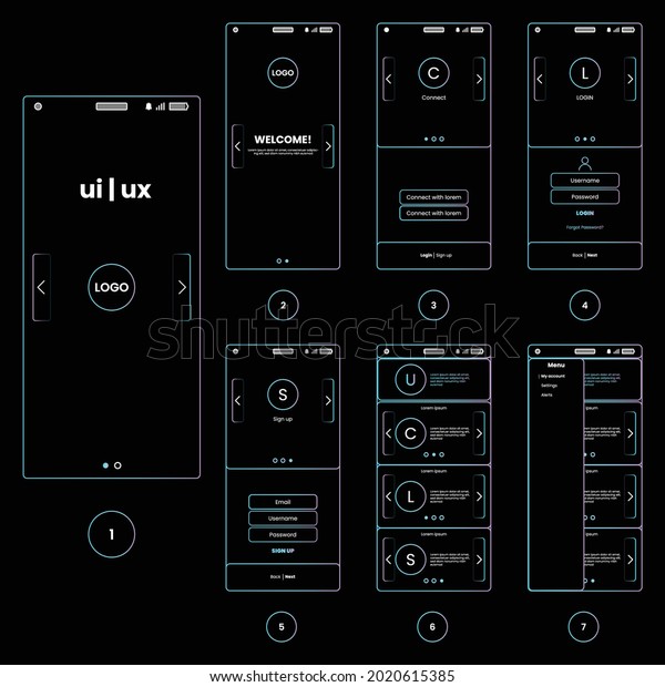 Ui Ux Gui Kit Welcome Connect Stock Vector (Royalty Free) 2020615385 ...