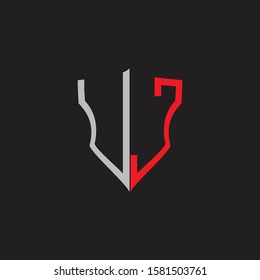 Uj Abstract Logo Monogram Shield Elements Stock Vector (Royalty Free ...
