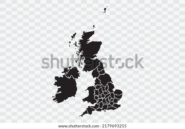 Uk Counties Map Black Color On 库存矢量图（免版税）2179693255 | Shutterstock