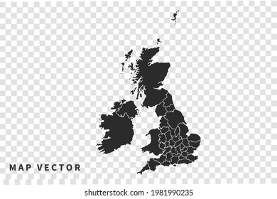 Uk Counties Map Vector Isolated On Stock Vector (Royalty Free ...