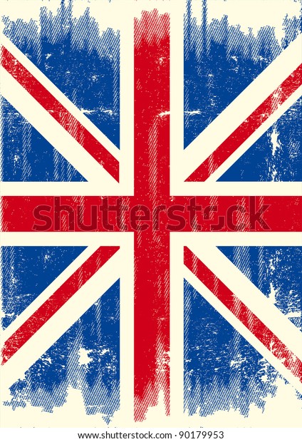 Uk Dirty Flag Uk Flag Texture Stock Vector (Royalty Free) 90179953