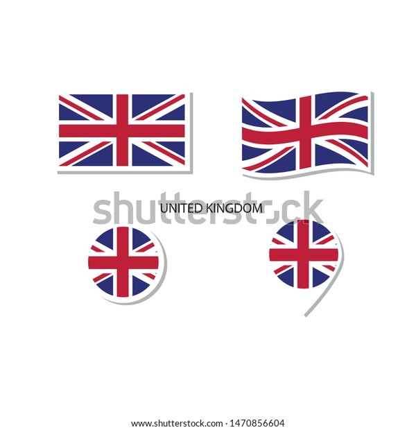 Uk Flag Logo Icon Set Rectangle Stock Vector (Royalty Free) 1470856604 ...