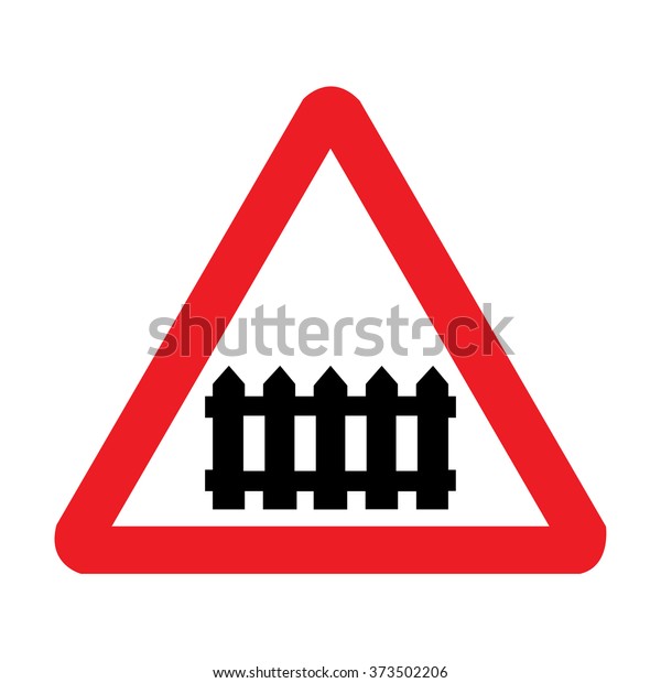 Uk Level Crossing Barrier Ahead Sign Stock Vector (Royalty Free ...