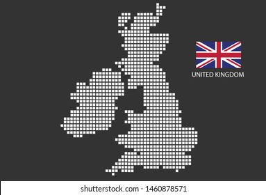 Uk Map Design White Square Black Stock Vector (Royalty Free) 1460878571 ...
