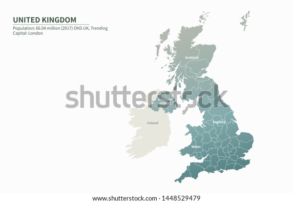 Uk Map Graphic Vector Map United Stock Vector (Royalty Free) 1448529479 ...