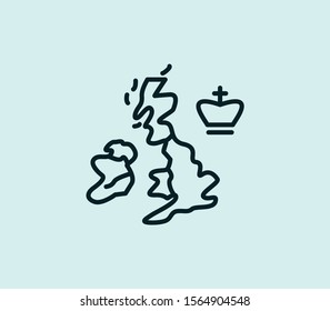 Uk Map Icon Line Isolated On Stock Vector (Royalty Free) 1564904548 ...