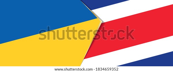 Ukraine Costa Rica Flags Two Vector Stock Vector (Royalty Free ...