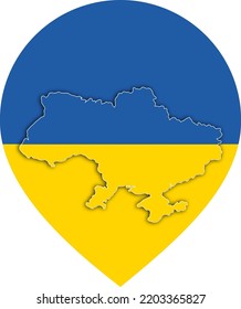 Ukraine Flag Map Location Pin Icon Stock Vector (Royalty Free ...