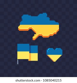 Ukraine Flag Map Pixel Art Icon 스톡 벡터(로열티 프리) 1085040215 | Shutterstock