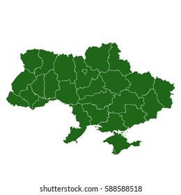 Ukraine Green Map Stock Vector (Royalty Free) 588588518 | Shutterstock