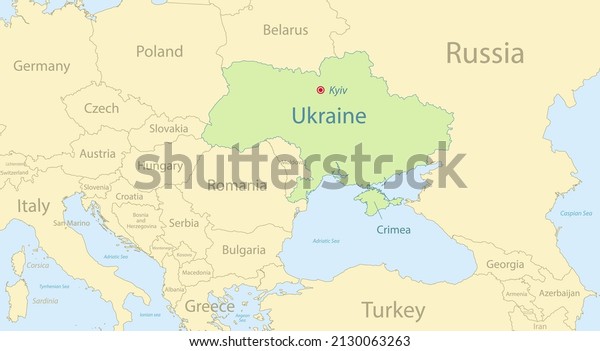 Ukraine Map Neighboring States Names Classic Stock Vector (Royalty Free ...