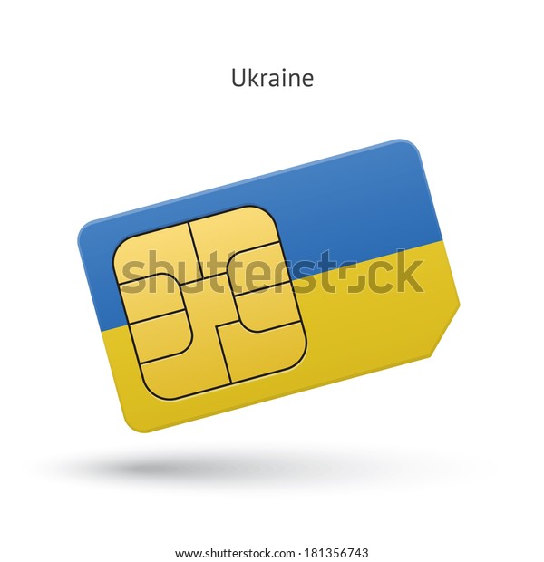 Ukraine Mobile Phone Sim Card Flag Stock Vector (Royalty Free ...