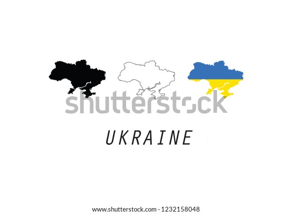 Ukraine Outline Map Country Shape Stock Vector (Royalty Free ...