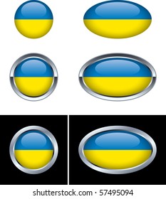 Ukraine Shiny Buttons Flag Metal Ring Stock Vector (Royalty Free ...