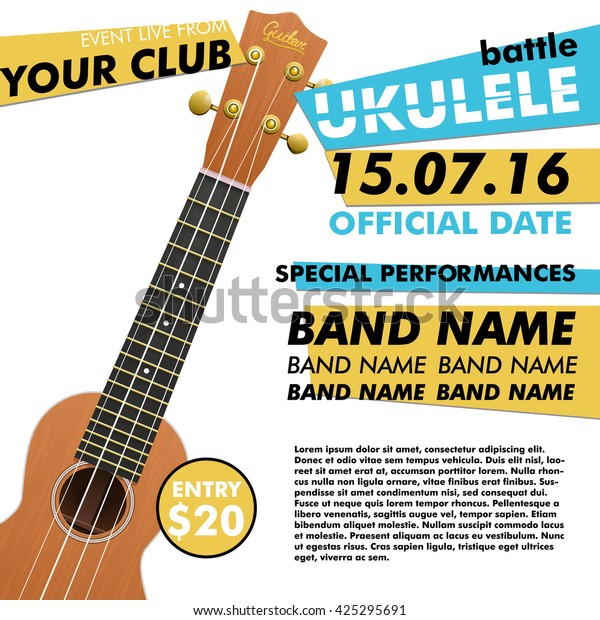 Ukulele Show Poster Your Design Indie Stock Vector (Royalty Free) 425295691