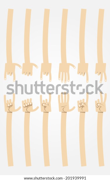 Ultimate Cartoon Arms Collection Asian 1 Stock Vector (Royalty Free ...