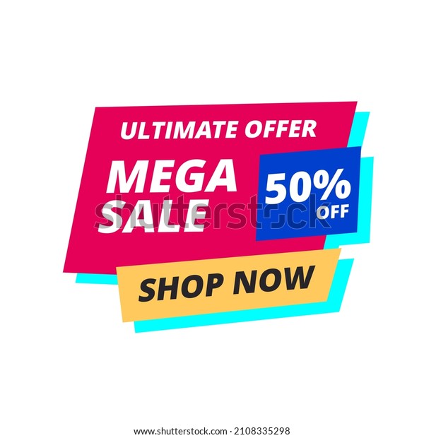 Ultimate Offer Mega Sale 50 Percent Stock Vector (Royalty Free ...