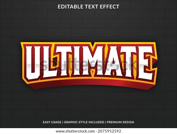 Ultimate Text Effect Abstract Modern Style Stock Vector (Royalty Free ...