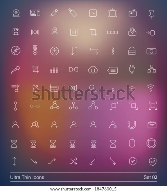 Ultra Thin Icons Pack Simple Line Stock Vector (Royalty Free) 184760015 ...