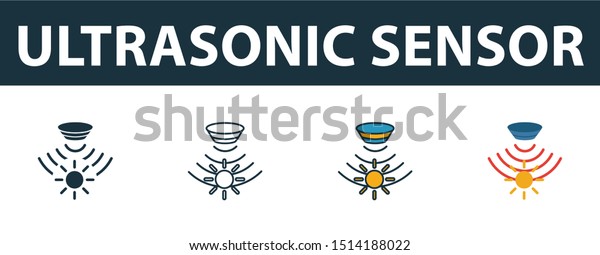 Ultrasonic Sensor Icon Set Premium Simple Stock Vector (Royalty Free ...