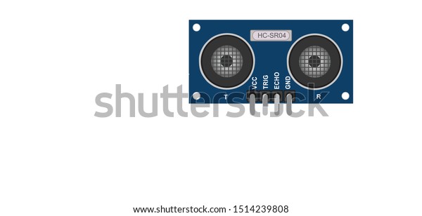 ultrasonic sensor top view illustration with pin details
