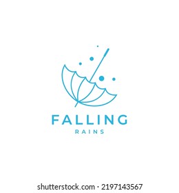 Umbrella Falling Rain Logo Design Stock Vector (Royalty Free ...