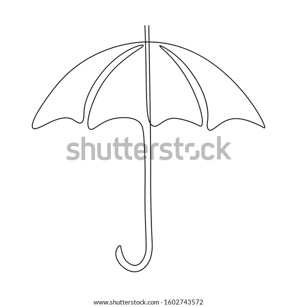 Umbrella Line Drawing Vector Hand Drawn Stock Vector (Royalty Free ...