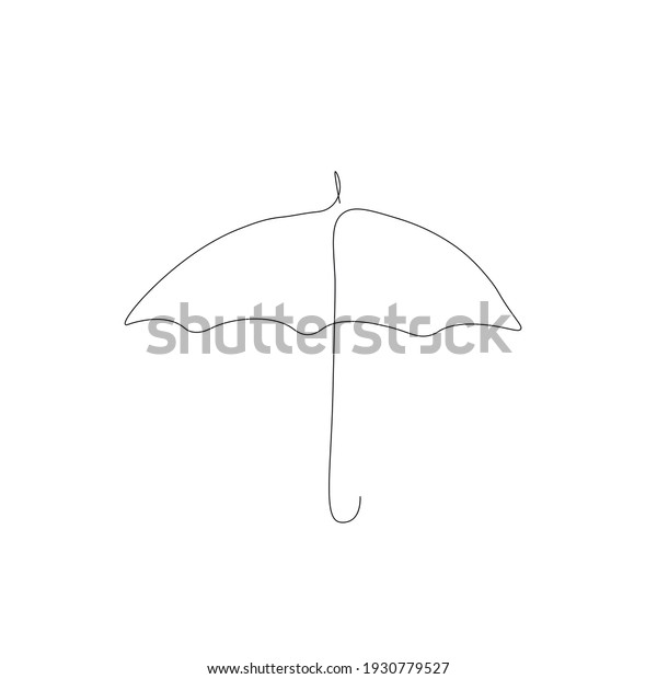 Umbrella Line Drawing Vector Illustration Stock Vector (Royalty Free ...