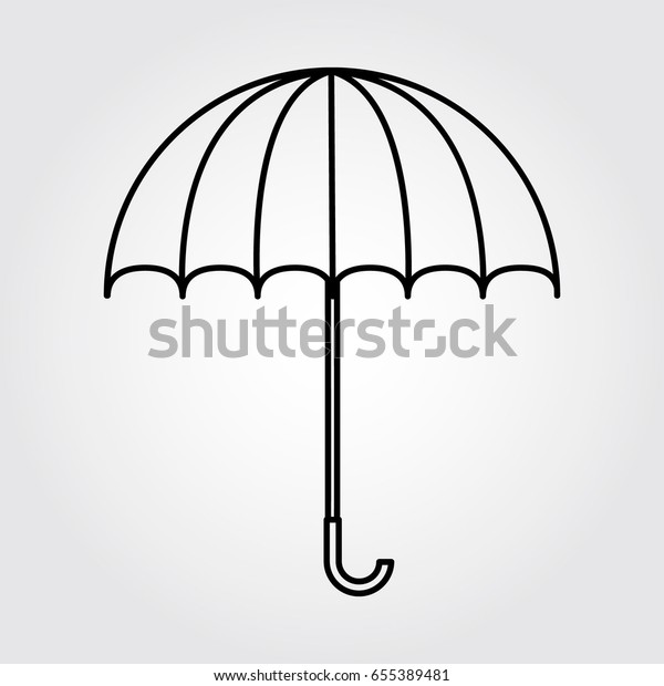 Umbrella Line Icon Outline Vector Logo Stock Vector (Royalty Free ...
