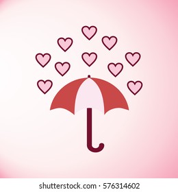 Umbrella Hearts Wedding Valentine Day Concept Stock Vector (Royalty ...