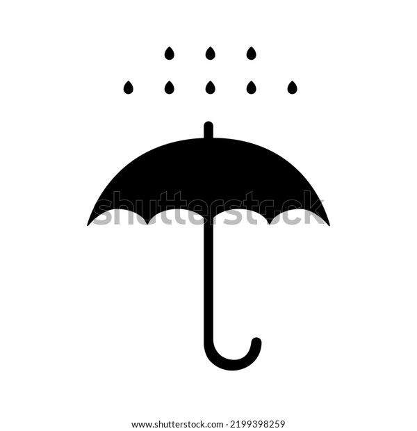 Umbrella Rain Icon Symbol Stock Vector (Royalty Free) 2199398259 ...